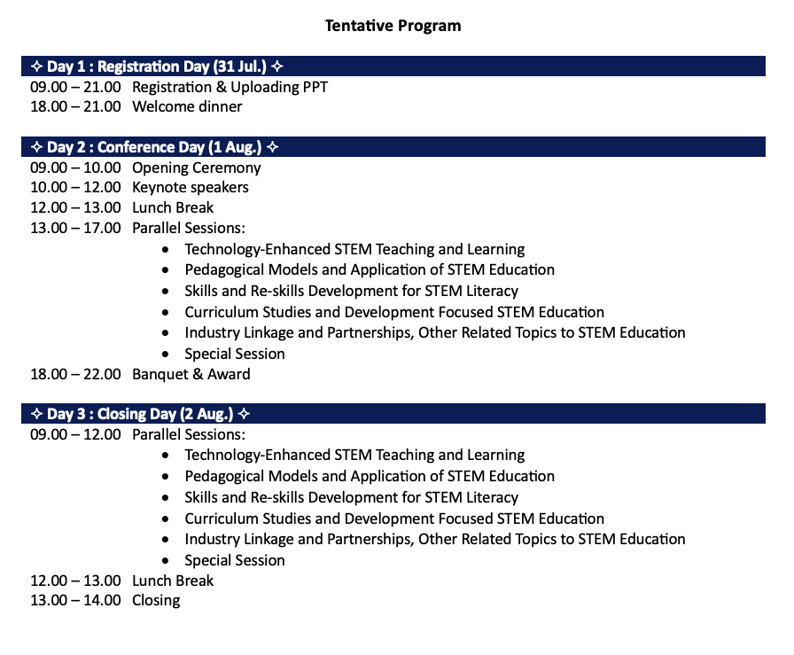 Program – The 9th International STEM Education Conference 2024